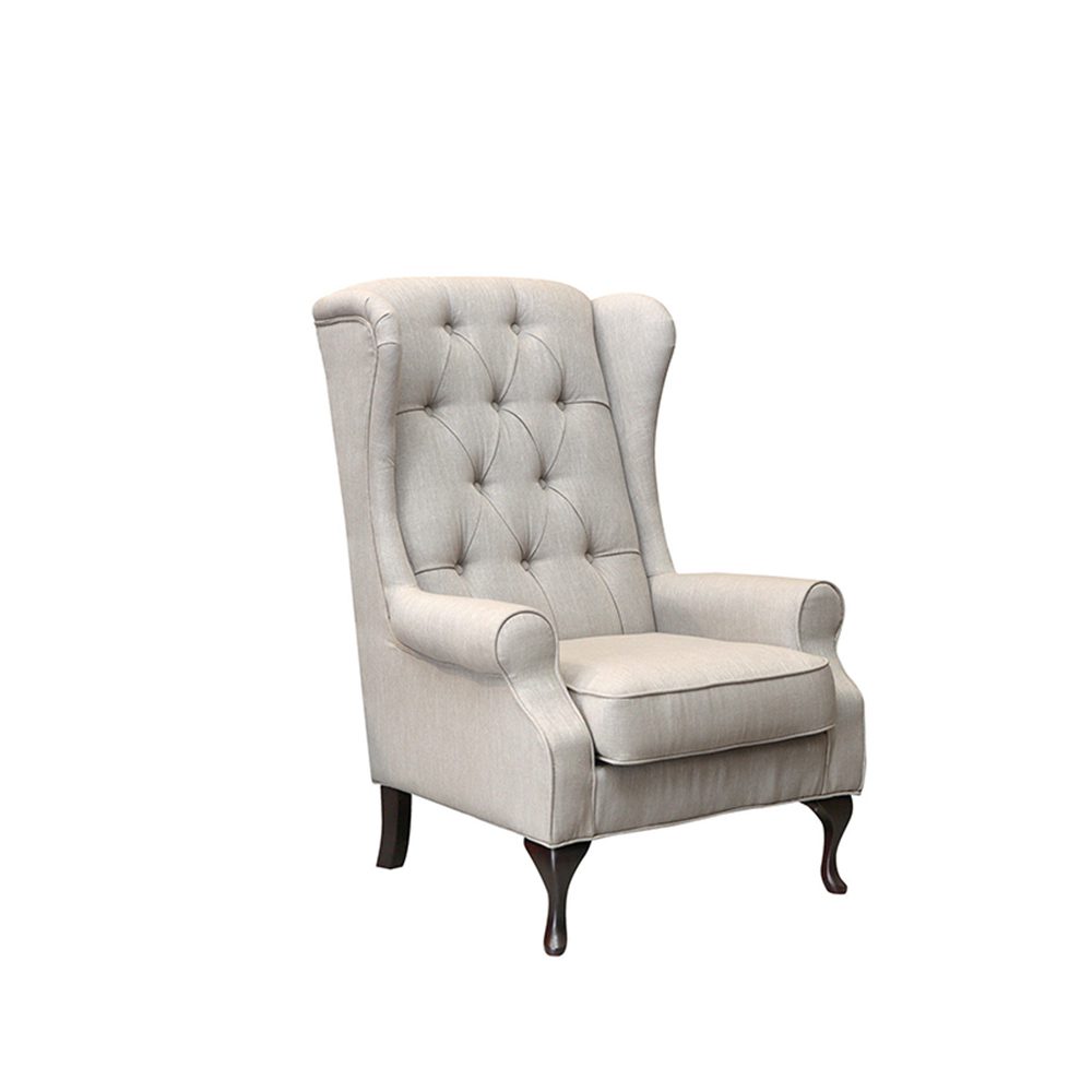 Chesterfield Linen Fabric Armchair - Harbour Lane | Furniture & Bedding