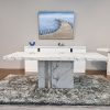 Agra Marble Dining Table - White - Harbour Lane | Furniture & Bedding