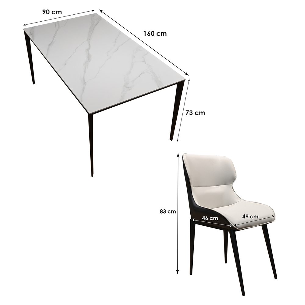 Ice Stone 7 Pcs Dining Set - Harbour Lane | Furniture & Bedding